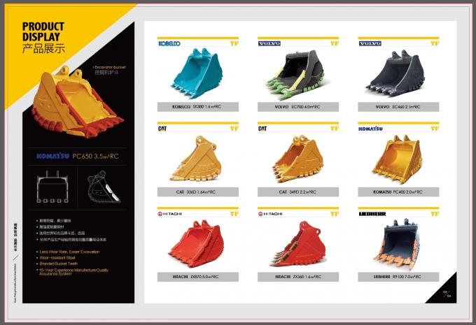 EW140 EW180 EW200 Standard Excavator Bucket Sizes 0.8CBM 1.2CBM Strong ...